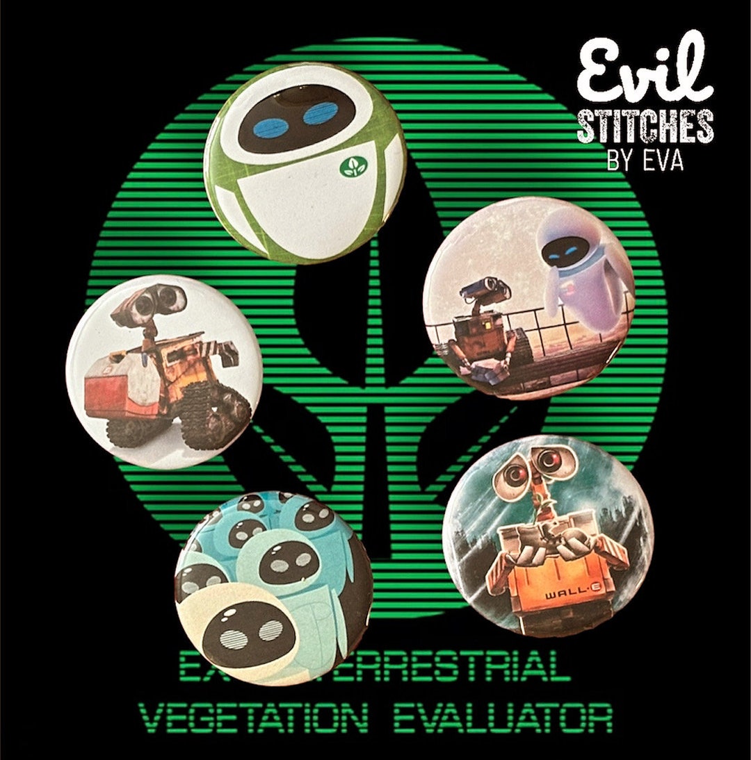Wall E and EVE Inspired Pinback Buttons Set - Etsy