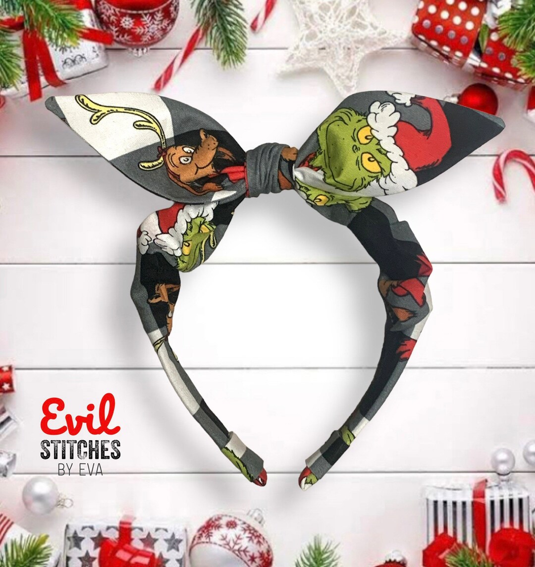 Grinch & Max Knotted Bow Headband - Etsy