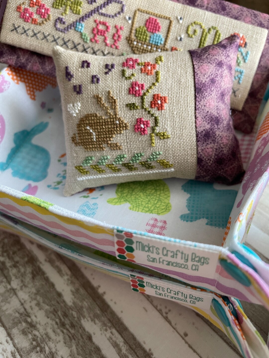 Handmade Easter Fabric Snap Tray, Stitching Spot Organizer, Stitcher ...