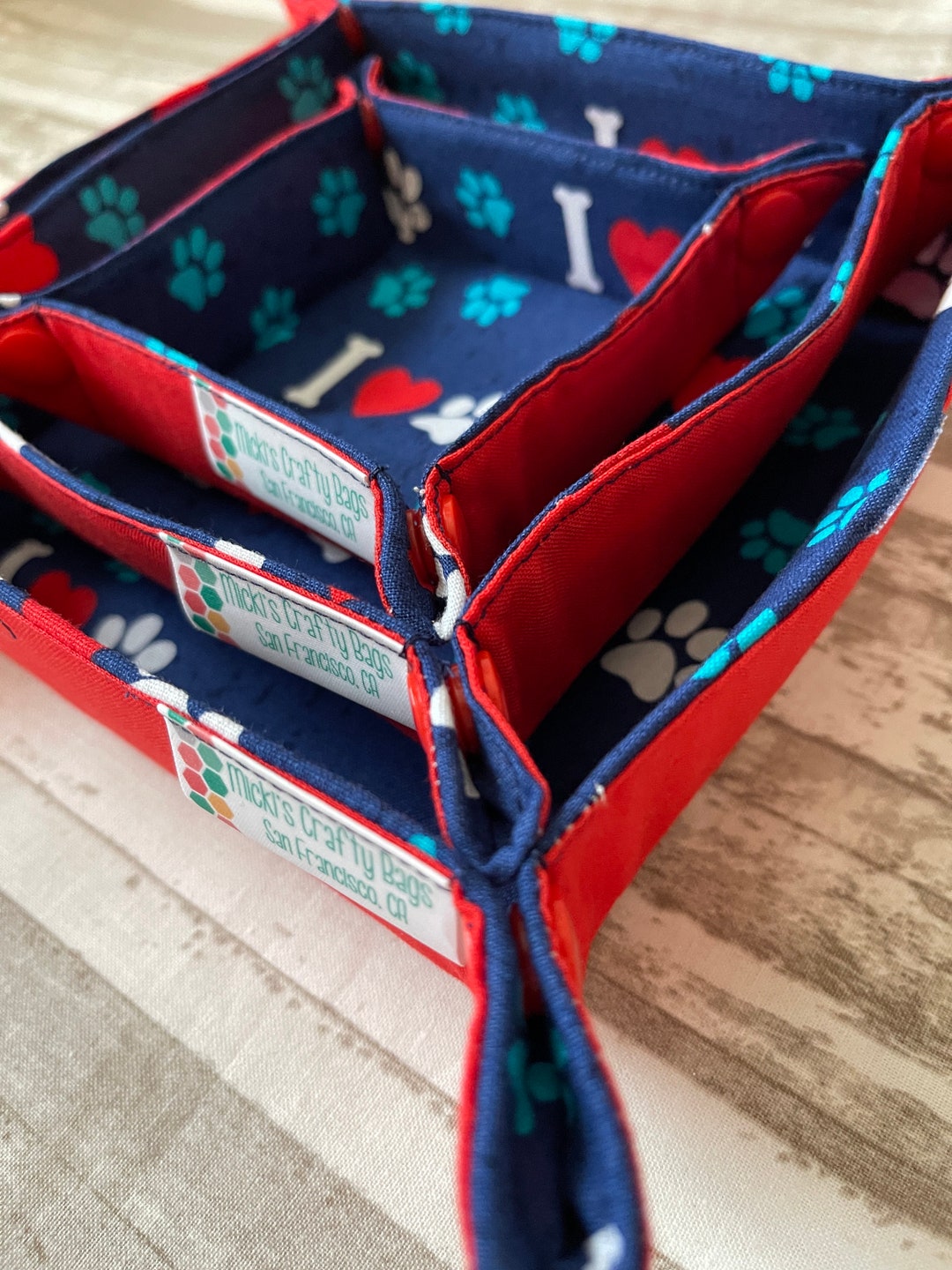 Square Fold up Tray, Stitching Tray, Gift for Stitcher, Flattens for ...