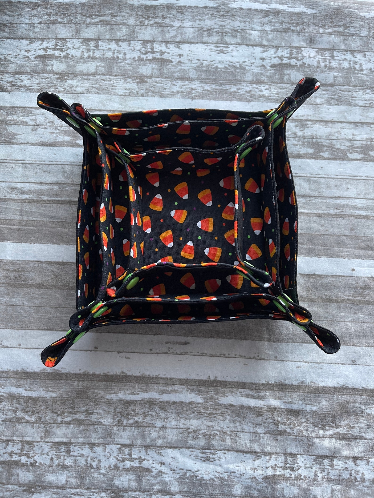Handmade Fabric Tray, Fold up Organizer, Stitching Spot, Key Catch All ...