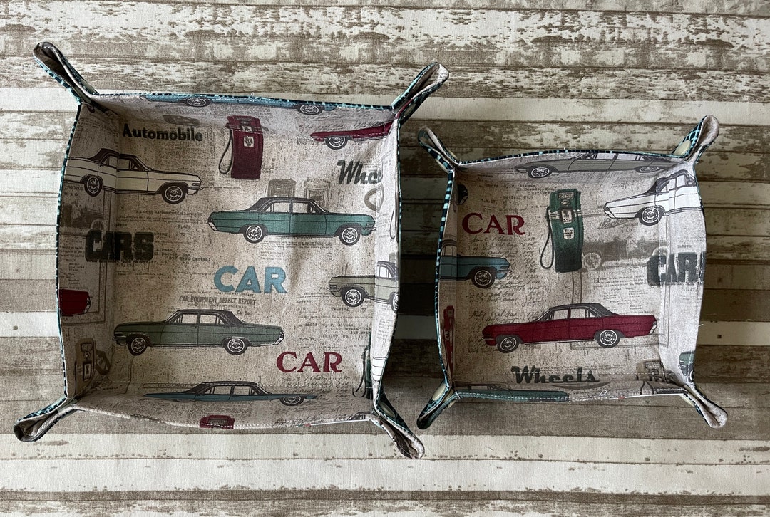 Vintage Muscle Car Fabric Tray, Men's Dresser Organizer, Key Catcher - Etsy