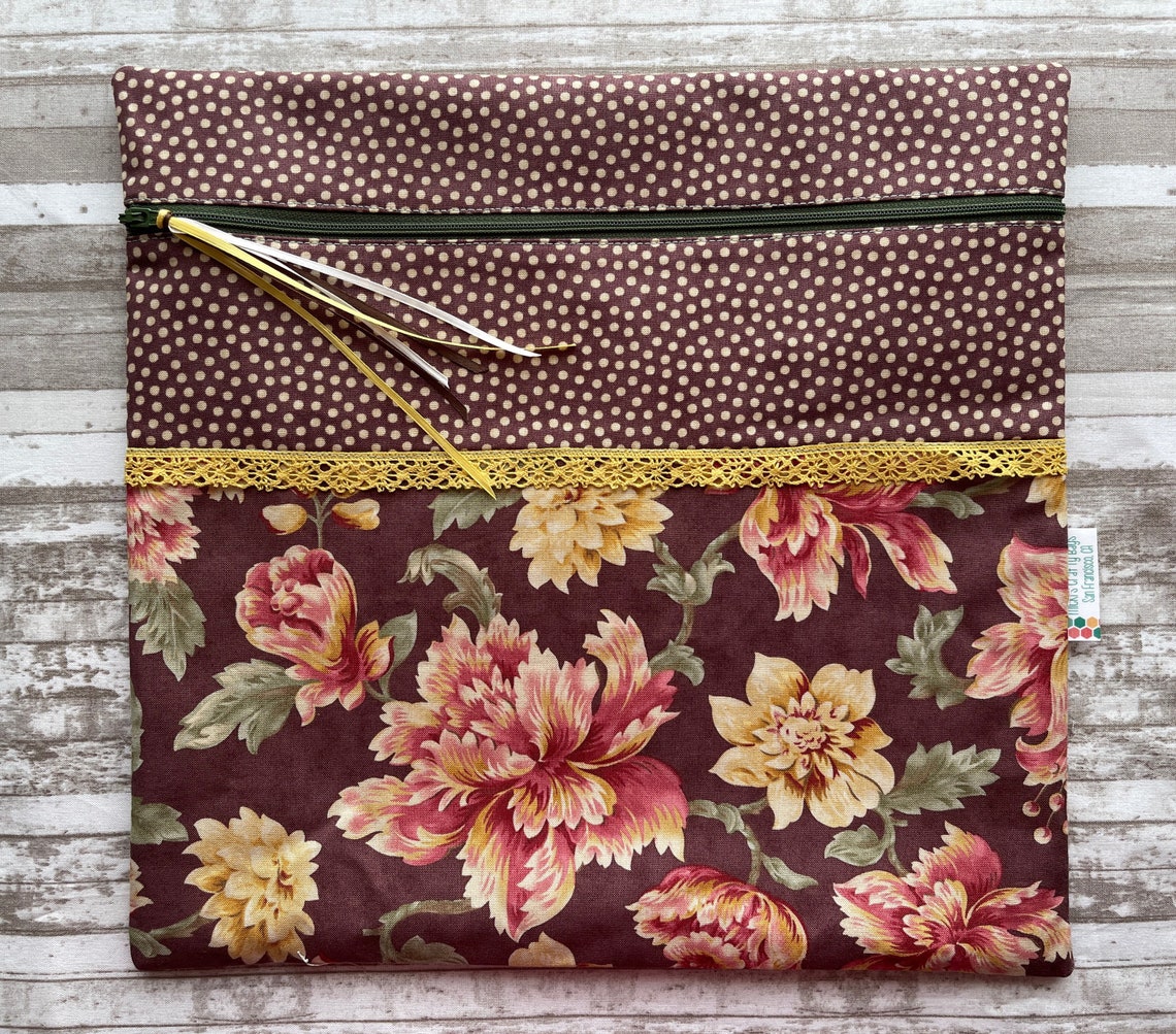 Handmade Cross Stitch Project Bag, Blackbird Designs Fabric, Needlework ...