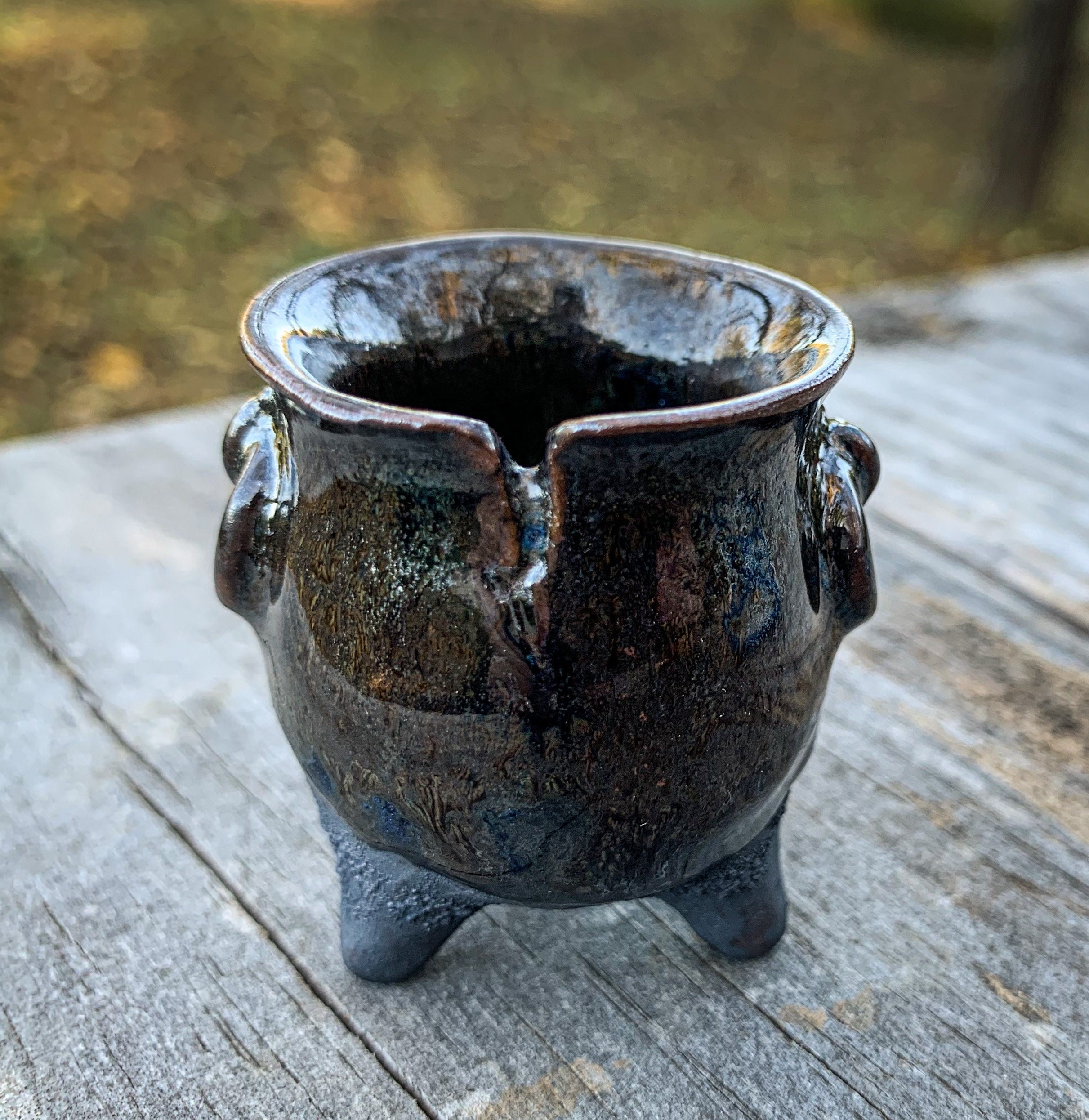 Tiny Ceramic Cauldron- Cracked Iron Goddess - Etsy