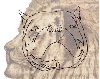Pitbull Line Art - Etsy