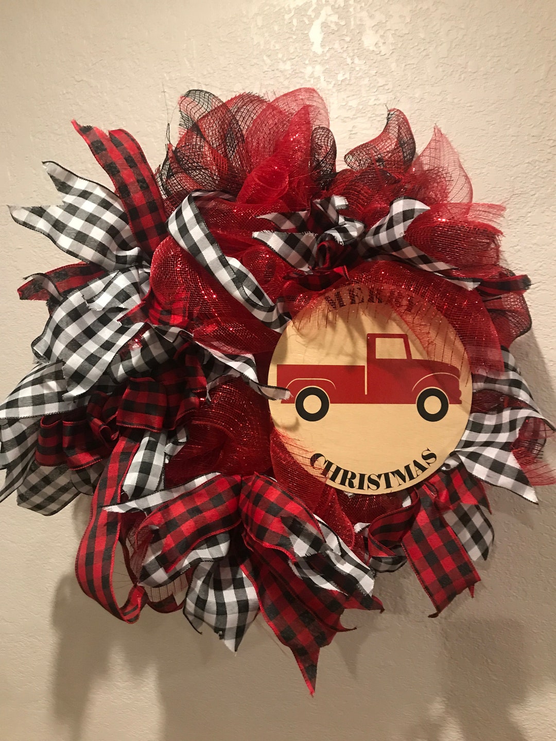 Buffalo Plaid Wreath Christmas Wreath Christmas Decor - Etsy