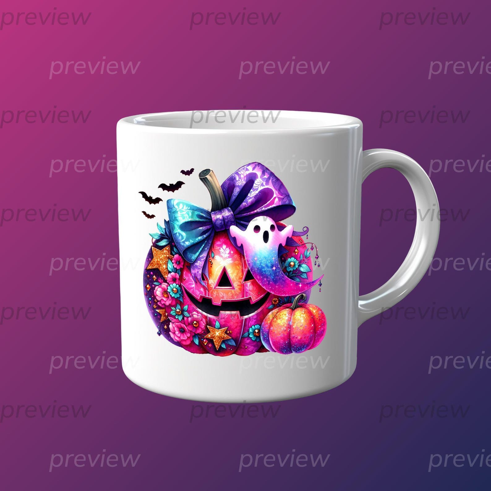 Bright Colorful Halloween Clipart Bundle of 9 PNG, Jack O'lantern ...