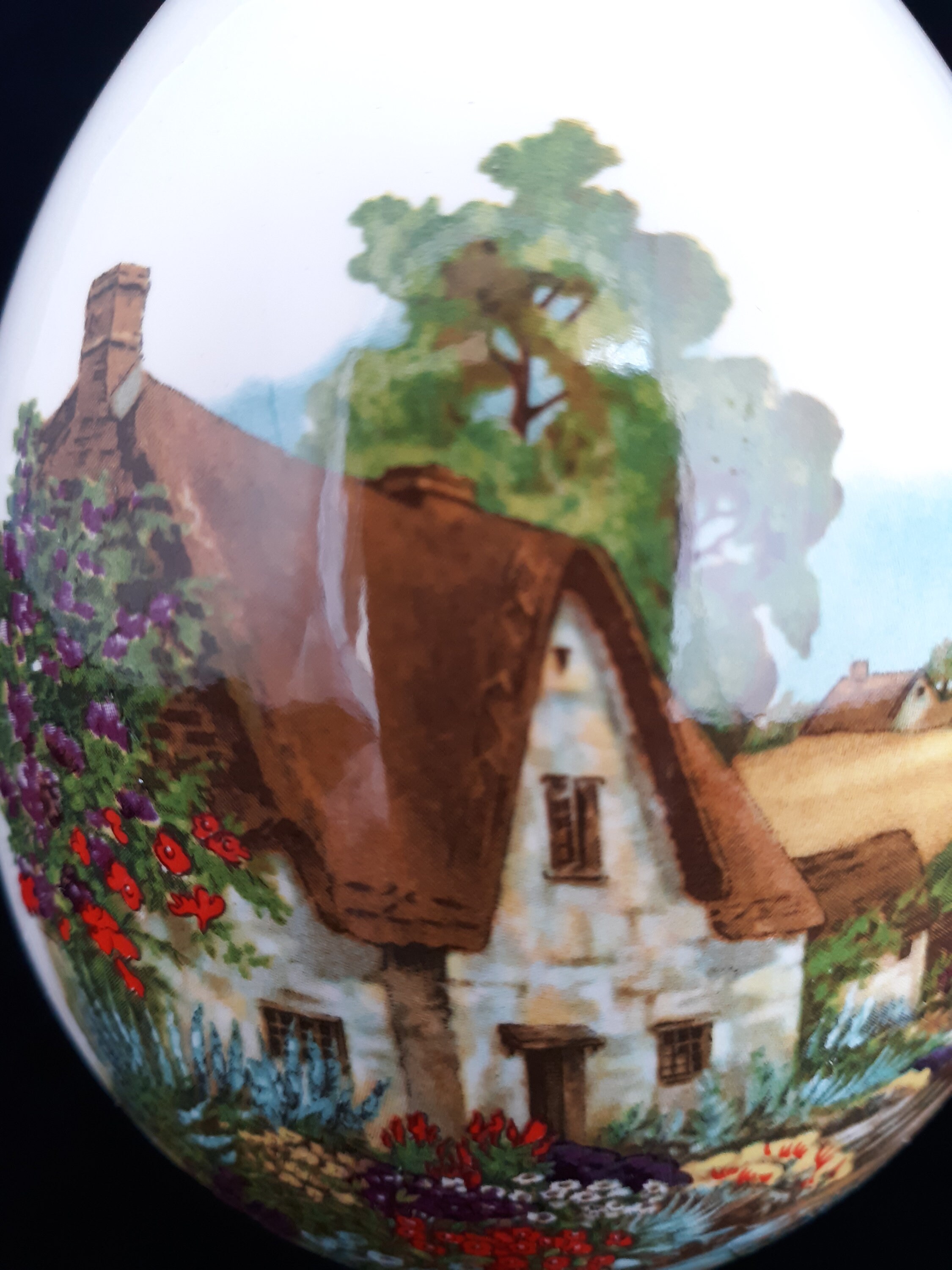 Egg Stone Cottage Thatch Roof Farmhouse Vintage Egg Decor - Etsy