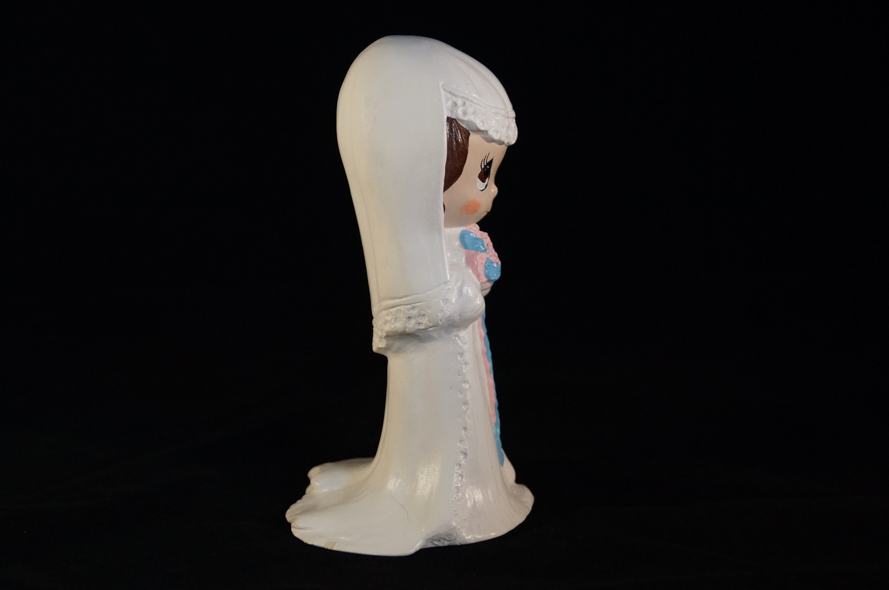 Vintage Adorable Ceramic Blushing Bride Statue With Long White Dress ...