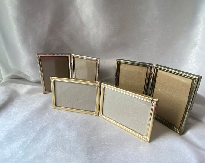 Vintage Bi-fold Hinged Picture Frames, Gold-tone, 3 X 4 1/2 Inch, Photo ...