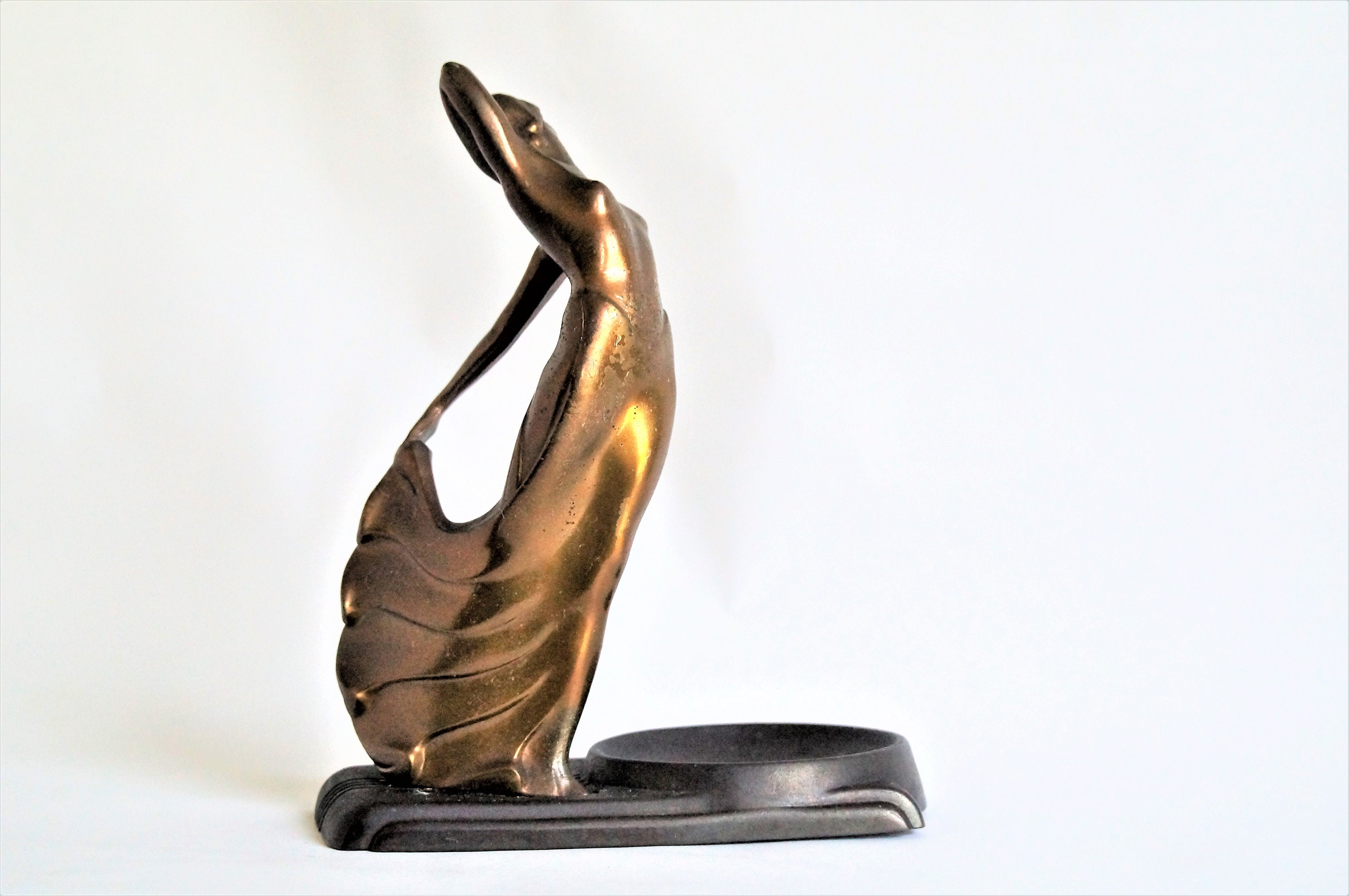 Elegant Art Deco Woman Statue Semi Nude Vintage Ashtray Holderfrankart Style Greist Style9