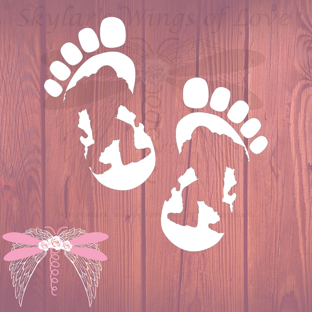 Bigfoot Vinyl Decal - Bigfoot Footprints With Bigfoot Silhouette #1 - Etsy