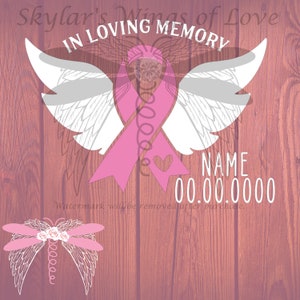 In Loving Memory Ribbon With Heart Custom Love Memorial Remembrance ...