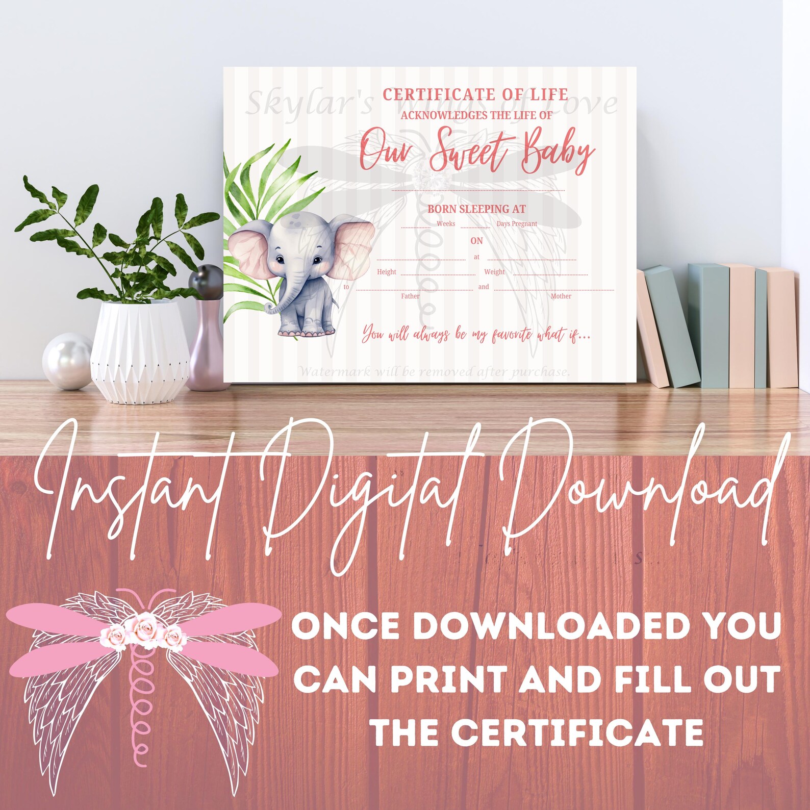 Certificate of Life - Elephant Girl - PDF - Digital Download ...