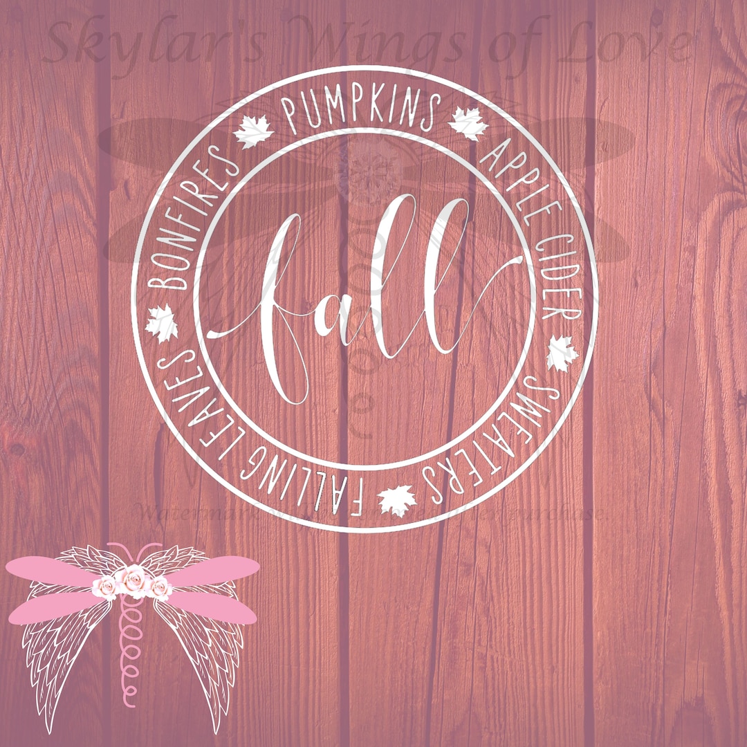 Fall Circle Vinyl Decal - Pumpkins - Apple Cider - Sweaters - Falling ...