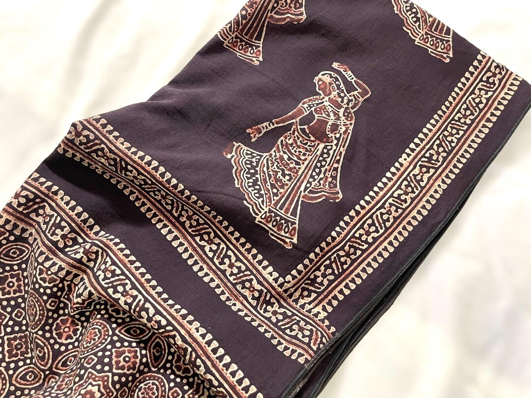 Sindhi Ajrak Scarf Resist Dyed Gujarati Dupatta, Eco Friendly Indian ...