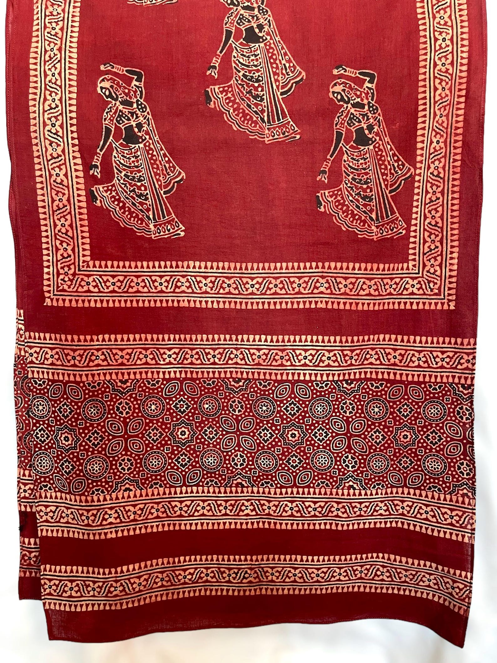 Gujarati Dupatta Eco Friendly Sindhi Ajrak Scarf, Resist Dyed Indian ...