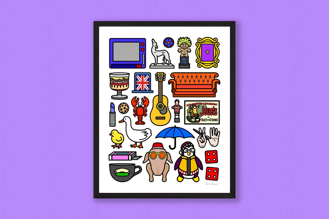 Friends TV Print — Matte Art Print Featuring Friends Show Icons - Etsy