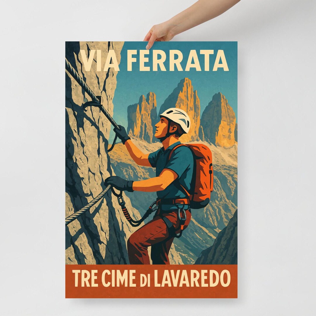 Via Ferrata Poster - the Three Chimneys (tre Cime Di Lavaredo ...