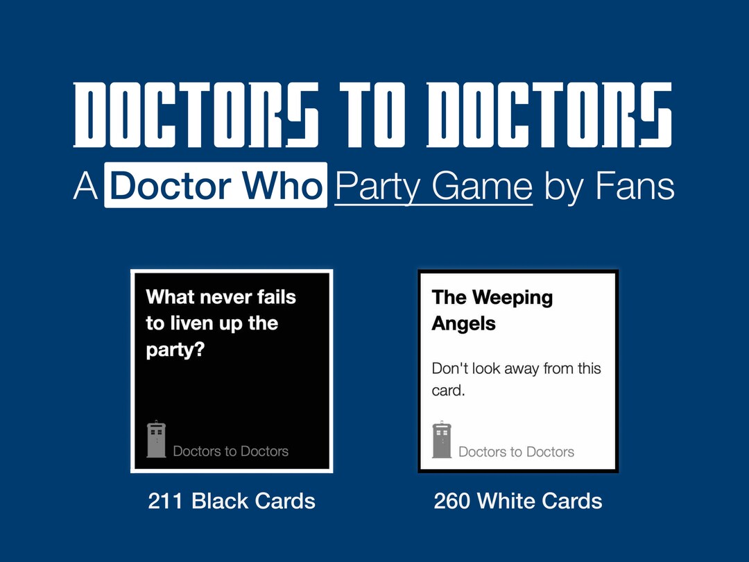 Doctor Who Fan Party Game: Doctors to Doctors, 471 Cards (digital File ...