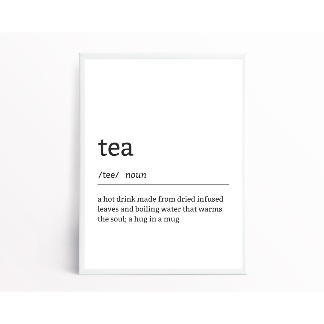 TEA | Definition Wall Art | Home Decor Humor | Funny Home Décor | Black ...