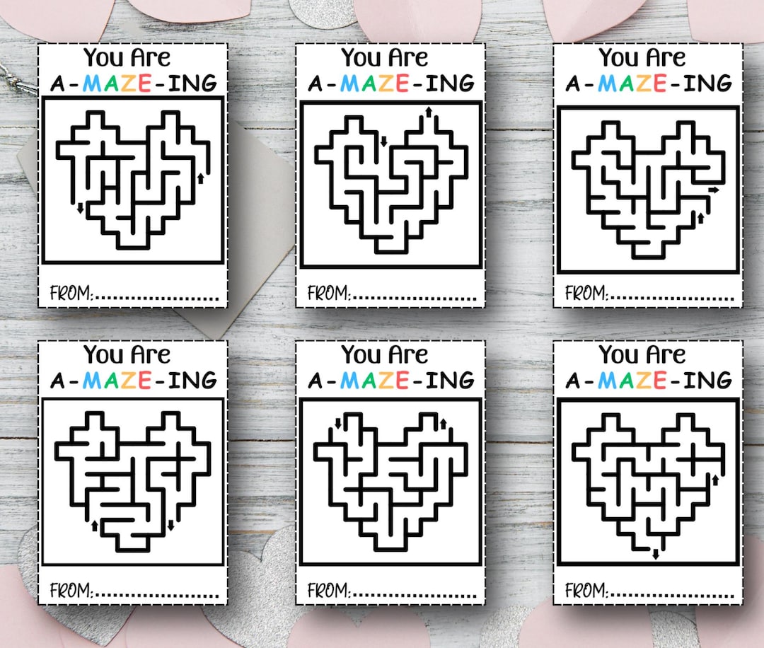 You're A-maze-ing Printable Kids Valentine's Day Heart Maze Printable ...