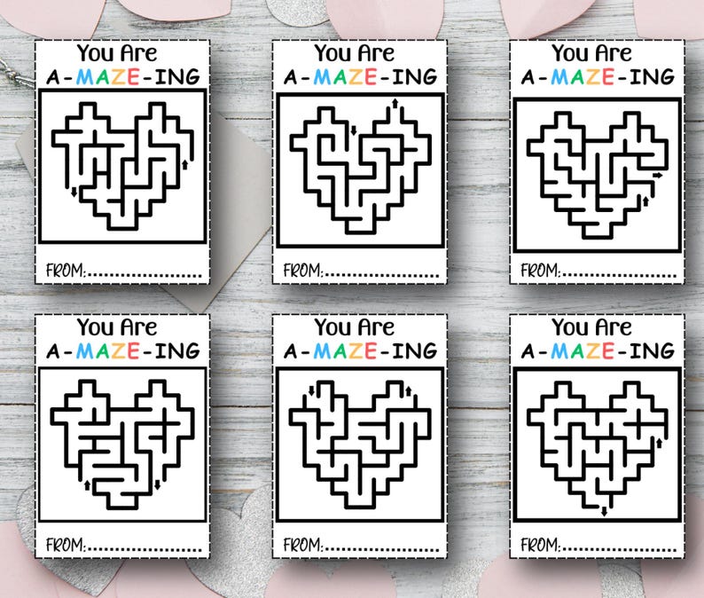 You're A-maze-ing Printable Kids Valentine's Day Heart Maze Printable ...