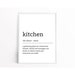 KITCHEN | Definition Wall Art | Home Decor Humor | Funny Home Décor ...