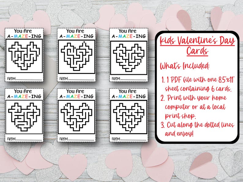 You're A-maze-ing Printable Kids Valentine's Day Heart Maze Printable ...