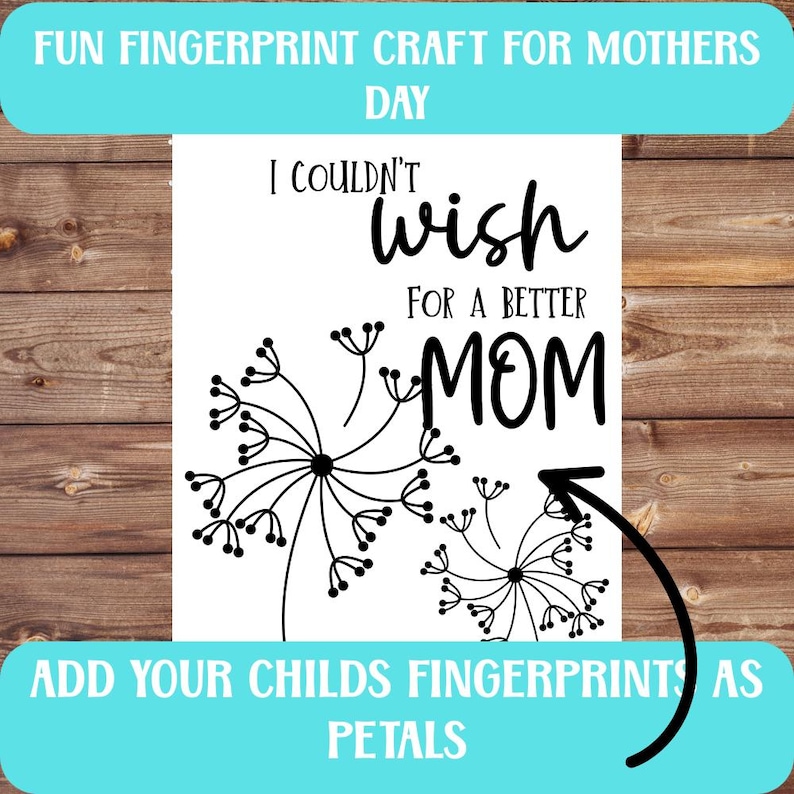 Mothers Day Printable Activity For Kids Finger Print Gift For Mom