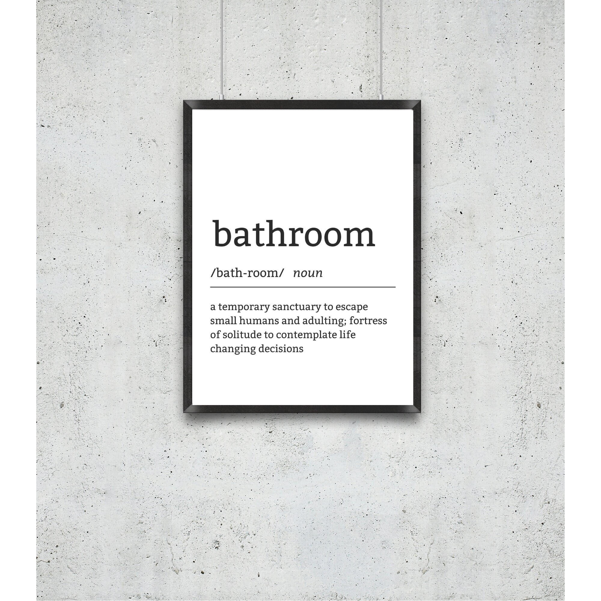 BATHROOM | Definition Wall Art | Home Decor Humor | Funny Home Décor ...