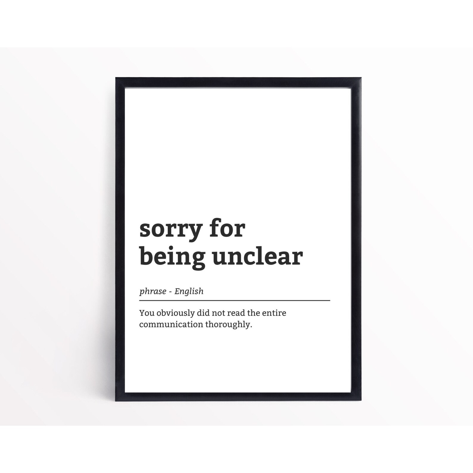 Sorry for Being Unclear Office Wall Art Office Humor - Etsy