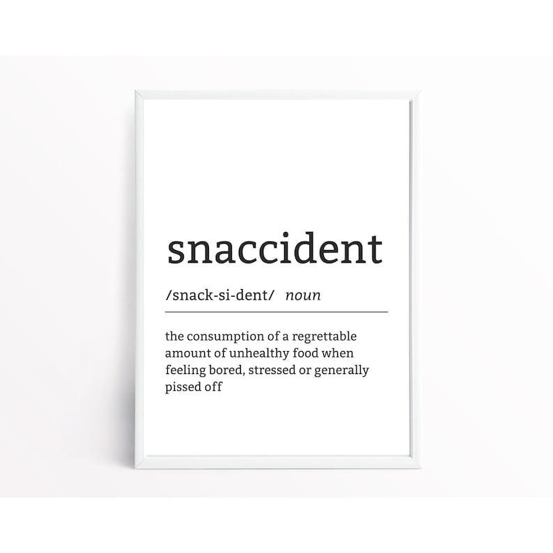 SNACCIDENT | Definition Wall Art | Home Decor Humor | Funny Home Décor ...