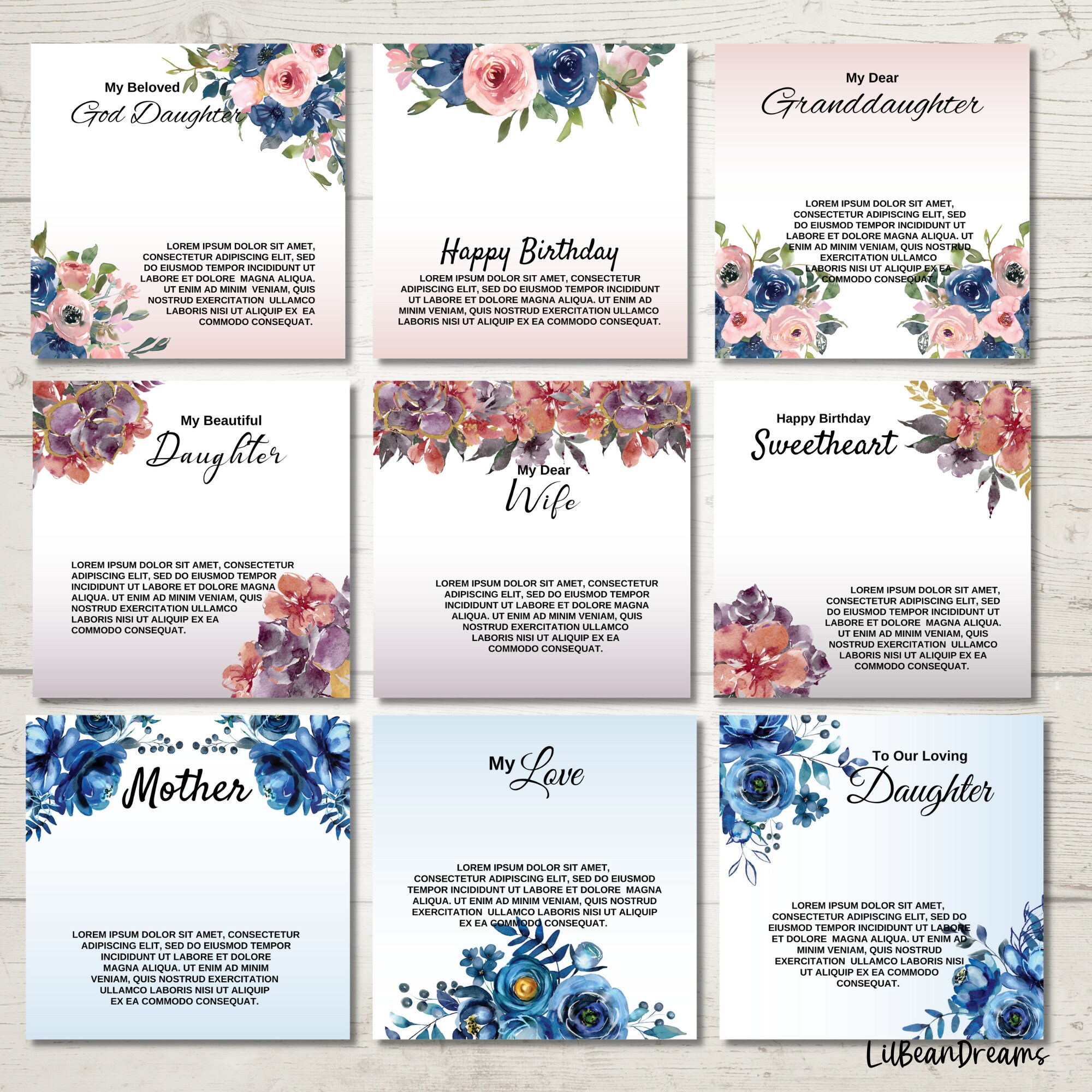 Jewelry Message Card Templates Set of 9 POD Shineon Message Card ...