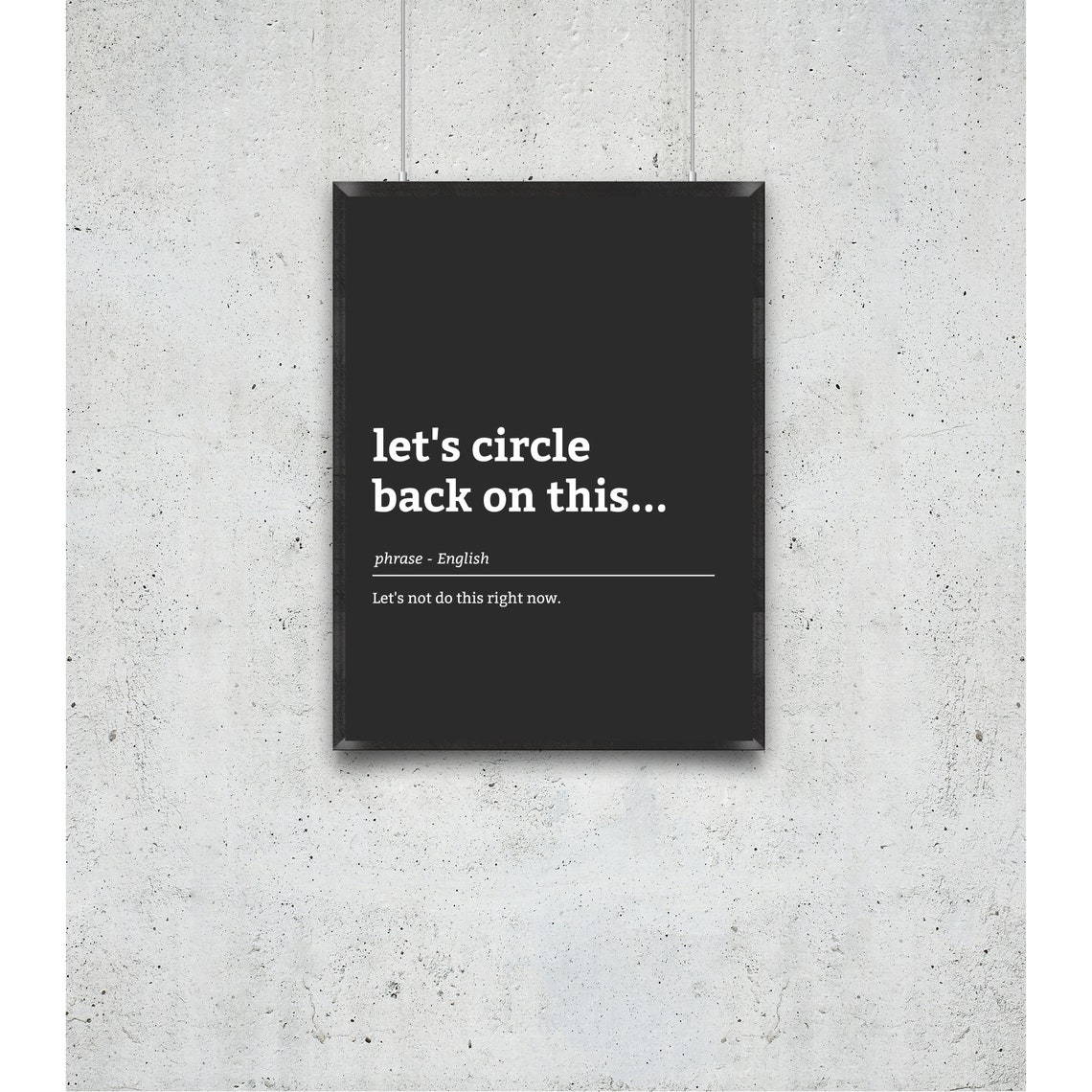 Let's Circle Back on This in BLACK | Office Wall Art Humor | Funny Home ...