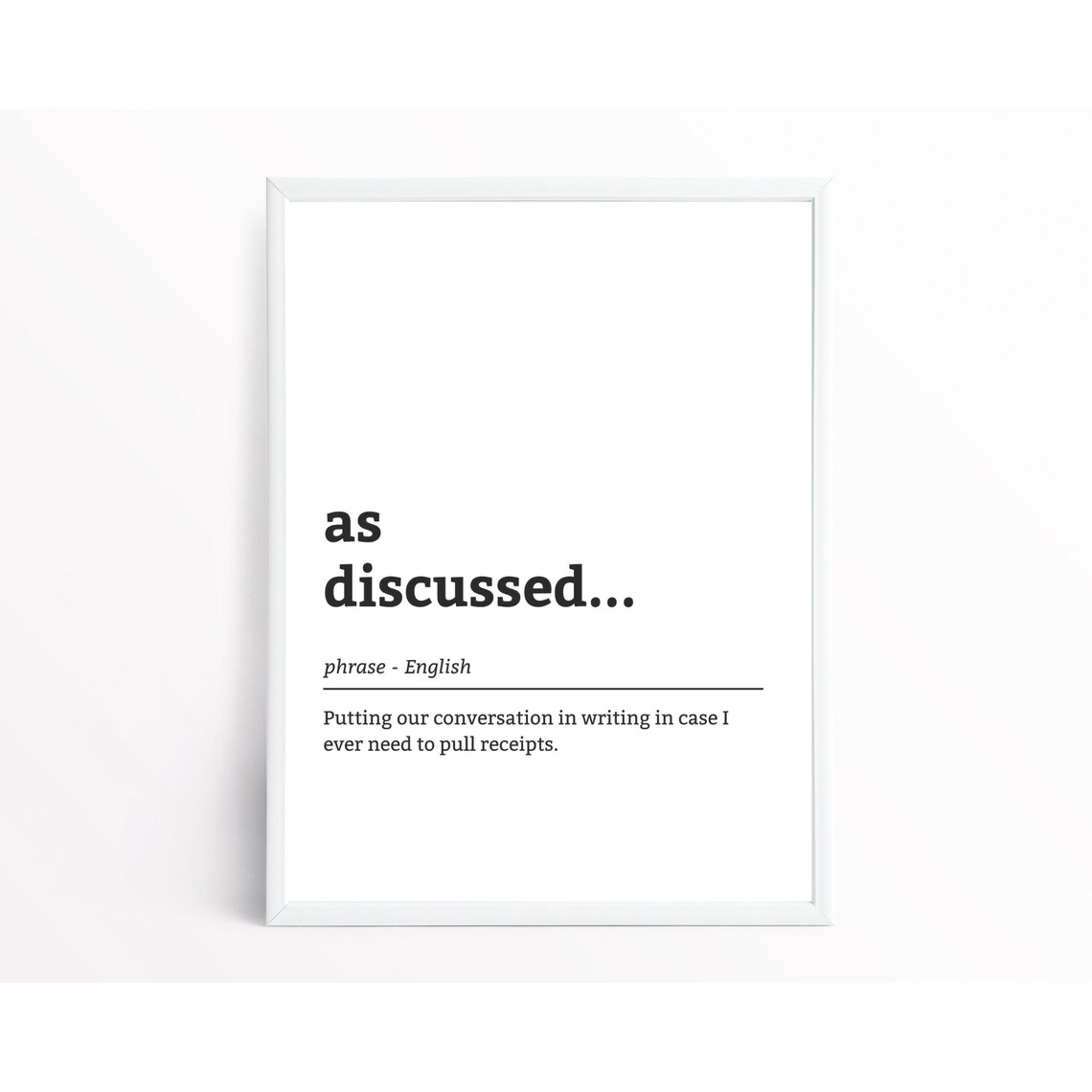 As Discussed Office Wall Art Office Humor Funny Home - Etsy