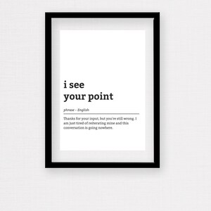 I See Your Point Office Wall Art Office Humor Funny Home - Etsy