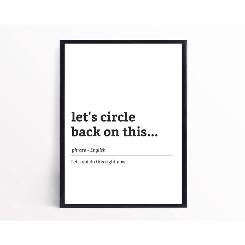 Let's Circle Back on This | Office Wall Art | Office Humor | Funny Home ...