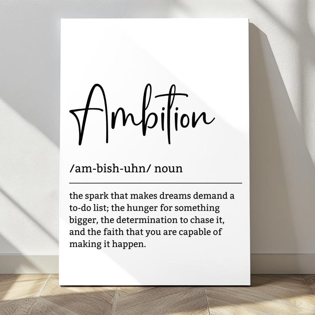 AMBITION Printable Definition Wall Art Home Wall Decor Ambition ...