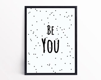 BE KIND Positive Affirmation Printable Wall Art Black & | Etsy