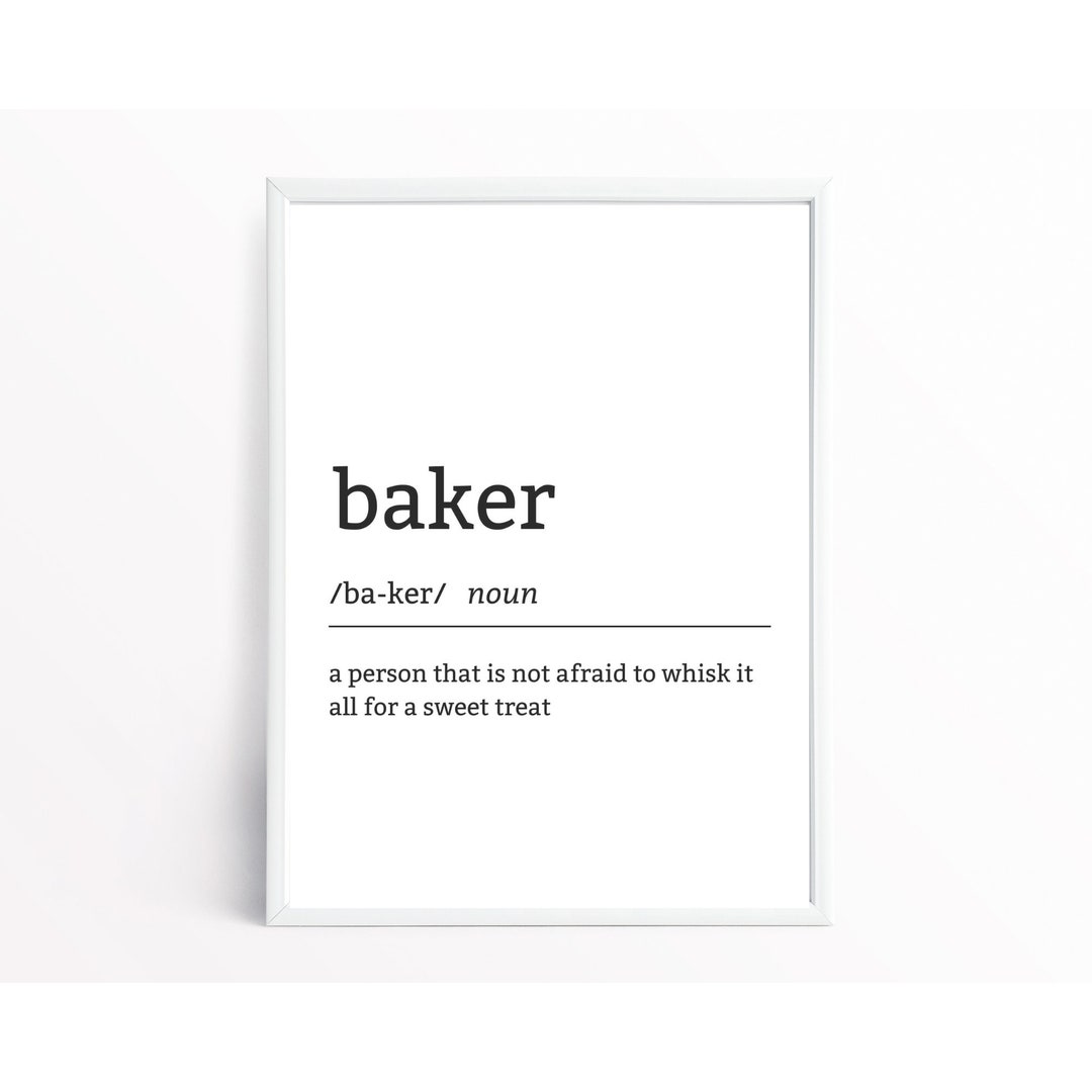 BAKER Definition Wall Art Home Decor Humor Funny Home Décor Black and ...