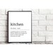 KITCHEN | Definition Wall Art | Home Decor Humor | Funny Home Décor ...