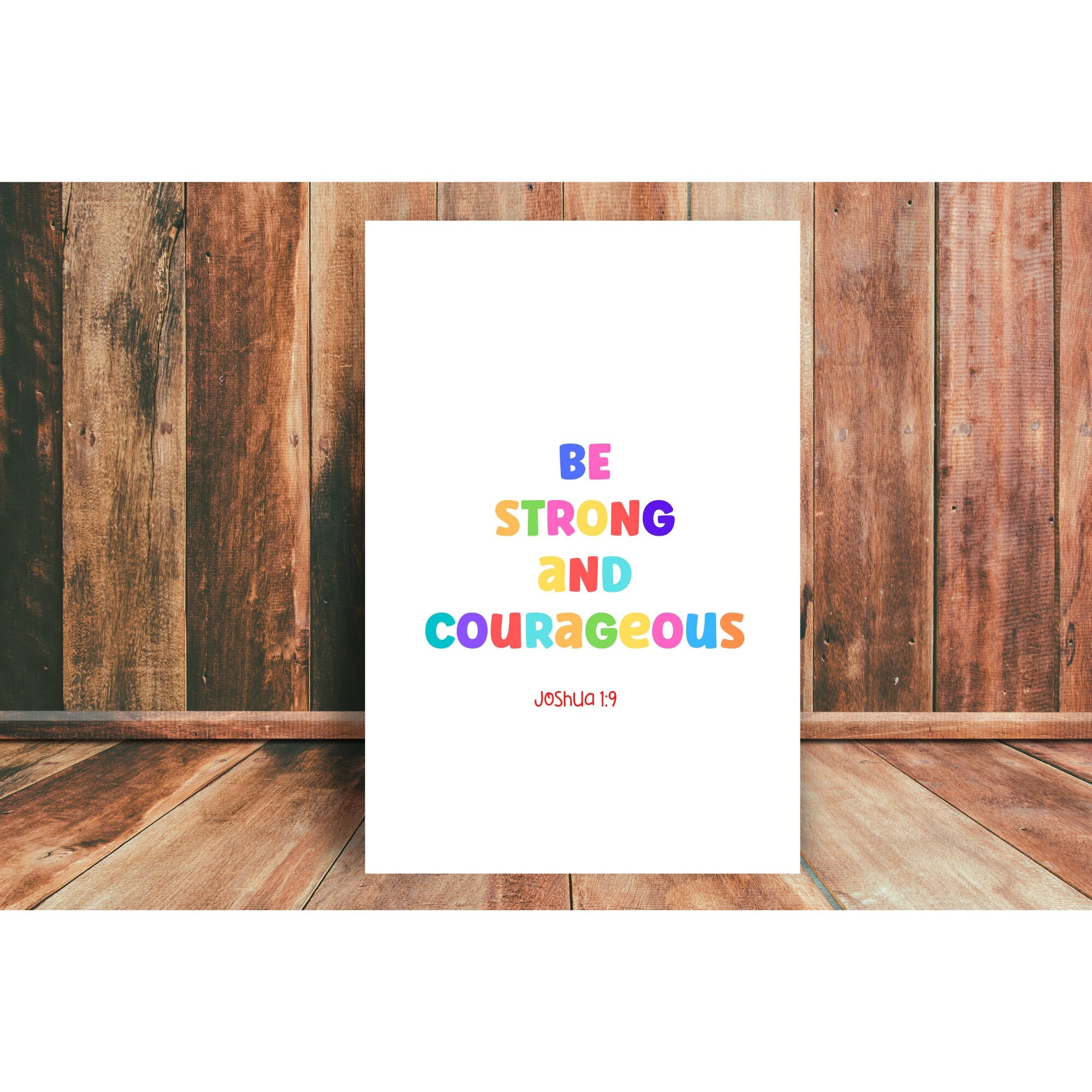 Be Strong and Courageous Bible Verses for Kids Encouraging Wall Art ...