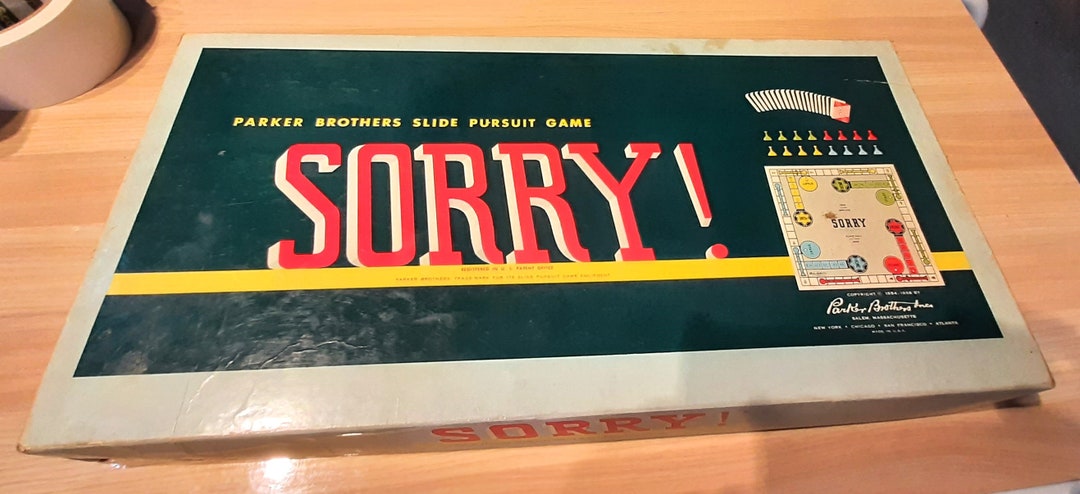 SORRY Parker Bros. Slide Pursuit Game Vintage 1960s. Complete - Etsy