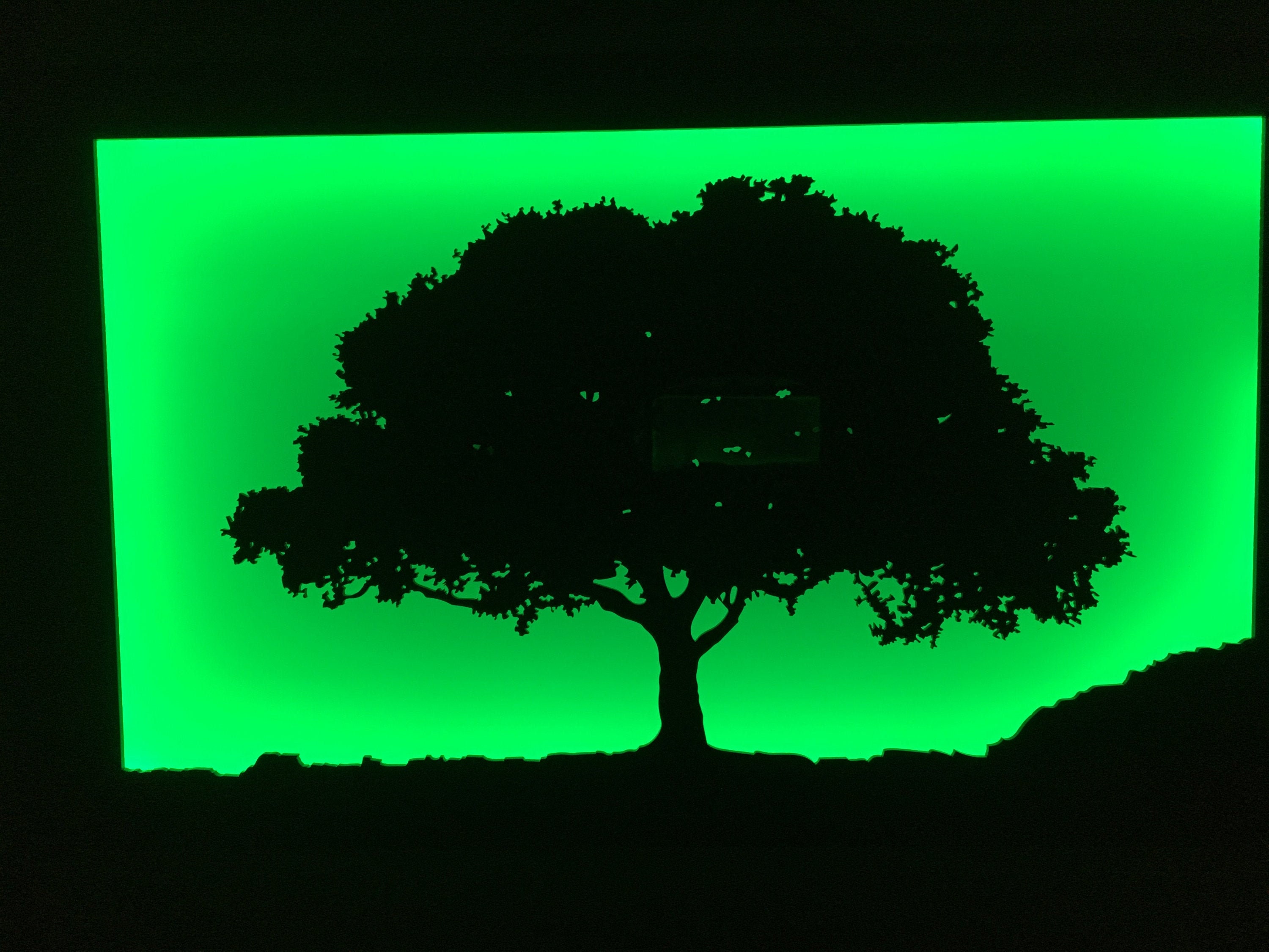 Illuminated Color Changing Wall Relief Art Psychedelic "oak Tree" - Etsy