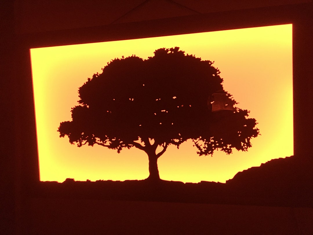Illuminated Color Changing Wall Relief Art Psychedelic "oak Tree" - Etsy