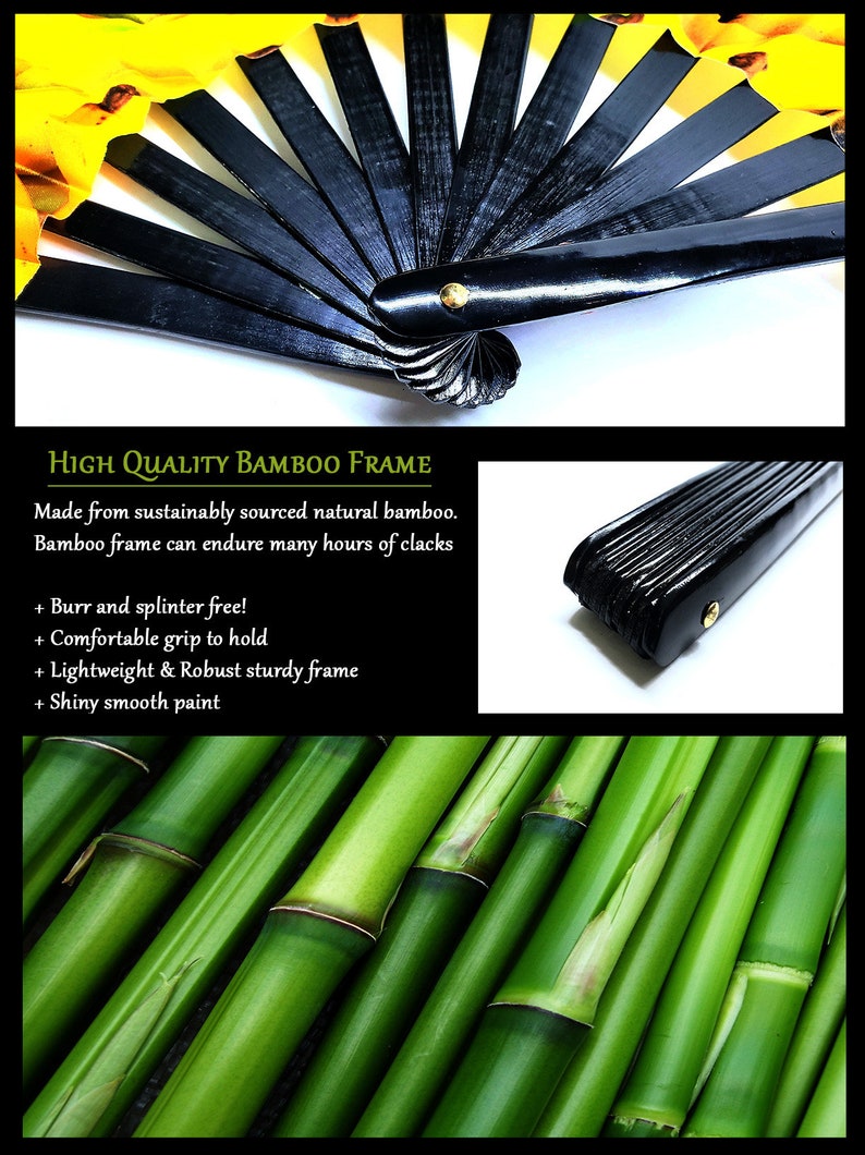 Large Bamboo Hand Fan for Festivals Raves and Dance Banana | Etsy