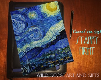 Starry Night Van Gogh Sketchbook , Journal Leather Refillable made in ...
