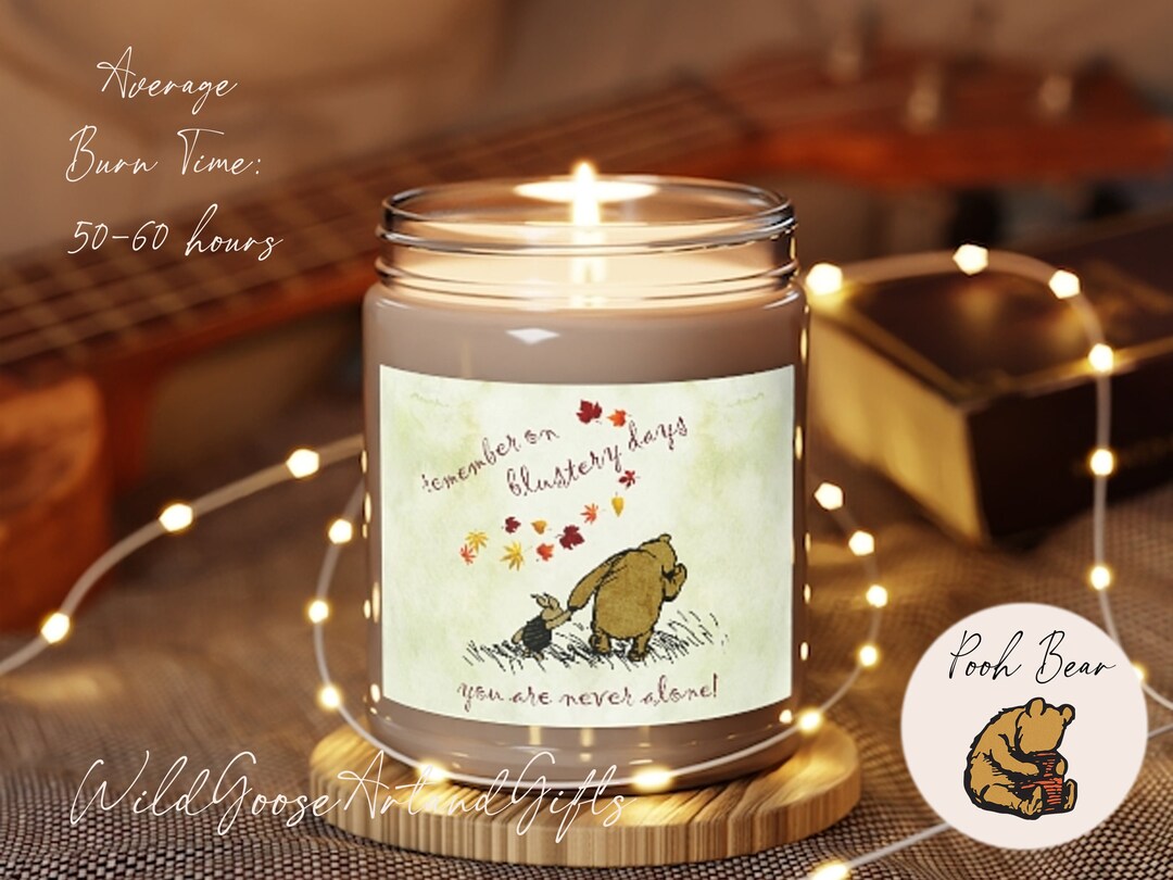 Winnie the Pooh Candle, Blustery Day, Classic Pooh Gift, Pooh Quote ...