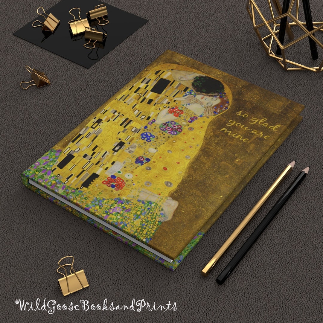 Klimt Kiss Journal, Hardcover Journal, Art Nouveau Journal, Hard Cover ...